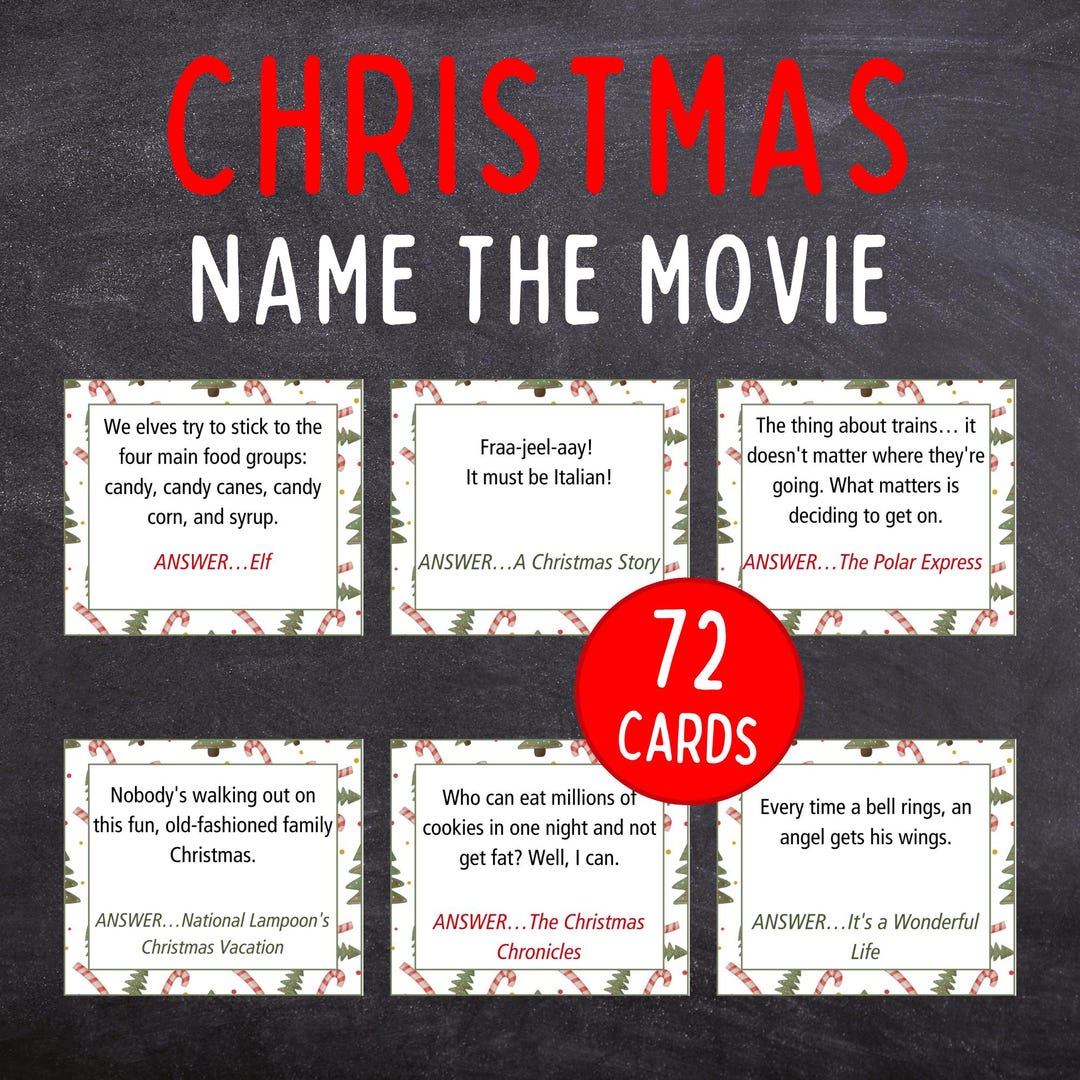 Christmas Name the Movie | Printable Christmas Game | Christmas Game ...