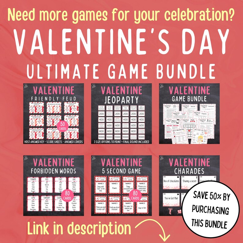 Valentine Think Quick Game | Printable Valentine Party Game for Groups ...