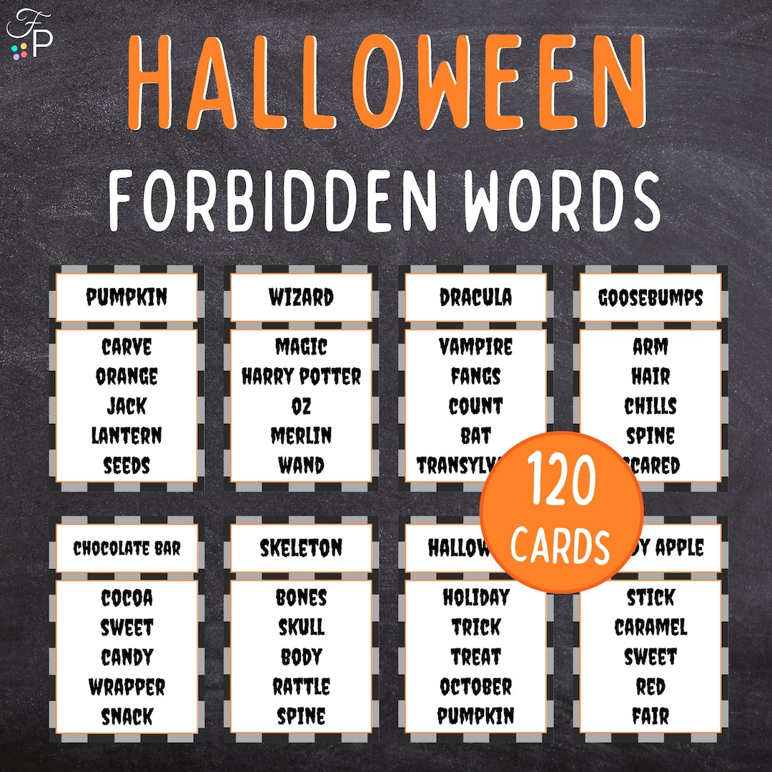 Halloween Forbidden Words | Printable Halloween Party Game for Kids ...
