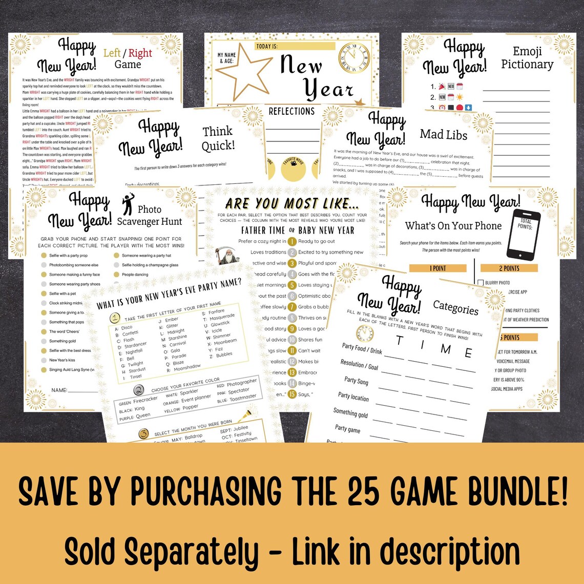 New Year's Eve What is Your Party Name | Printable New Year Party Game ...