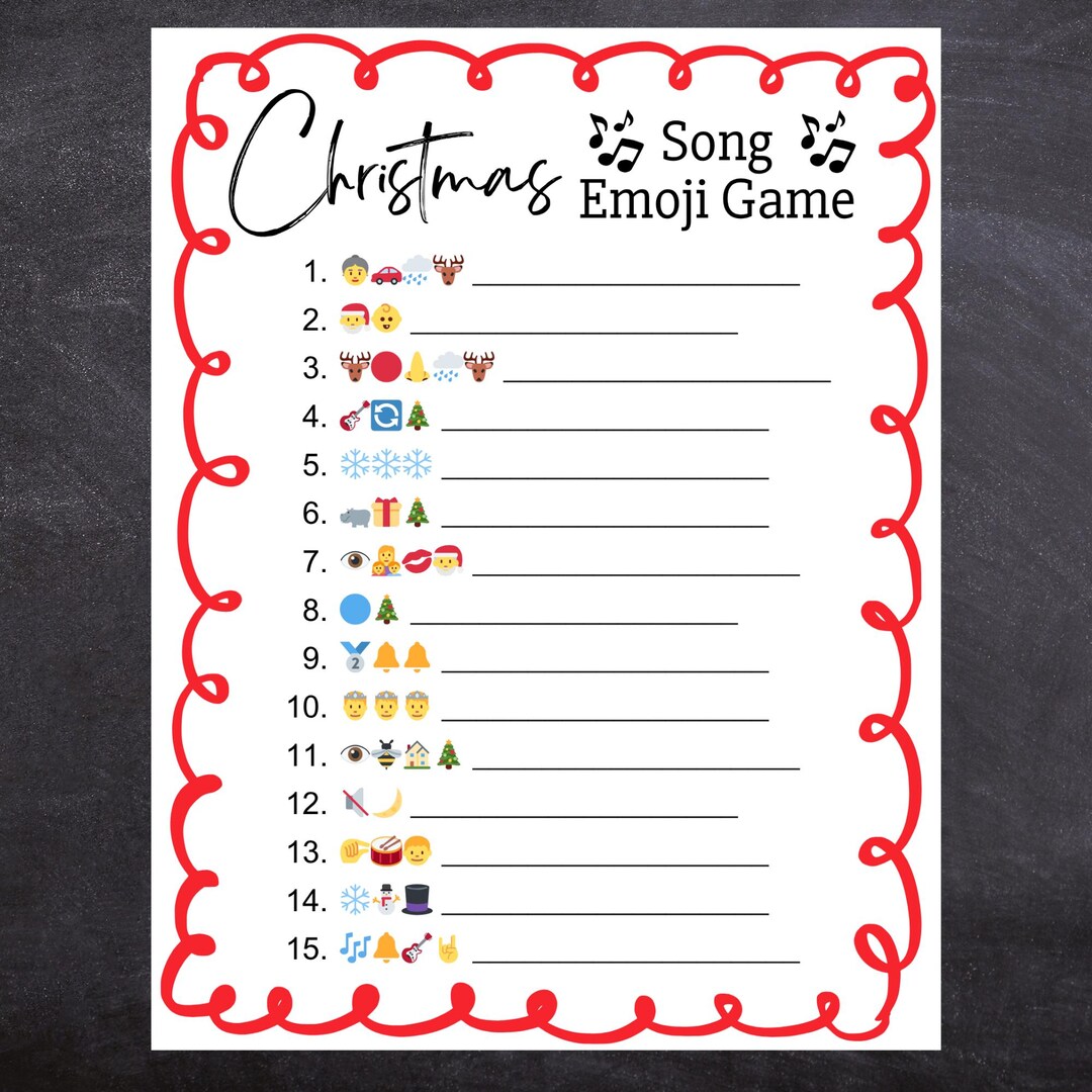 Christmas Song Emoji Pictionary | Printable Christmas Game | Christmas ...