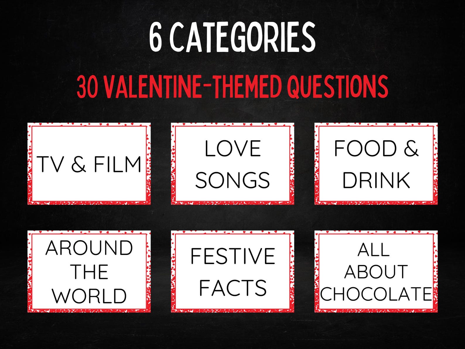 Valentine's Day Jeoparty Game, Printable Valentine Party Game for Teens ...