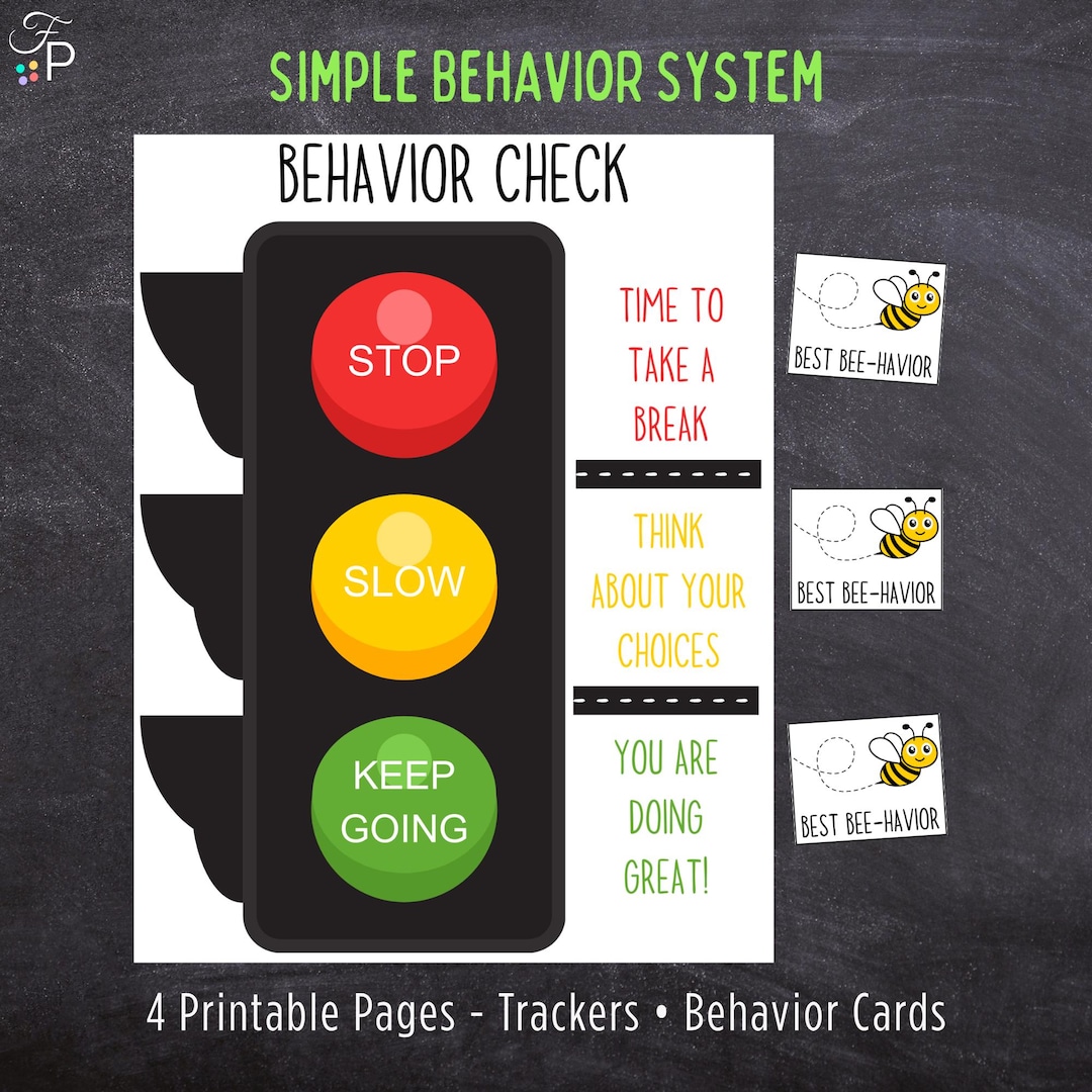 Stop Light Behavior Chart Printable - Easy Home & Classroom Management ...