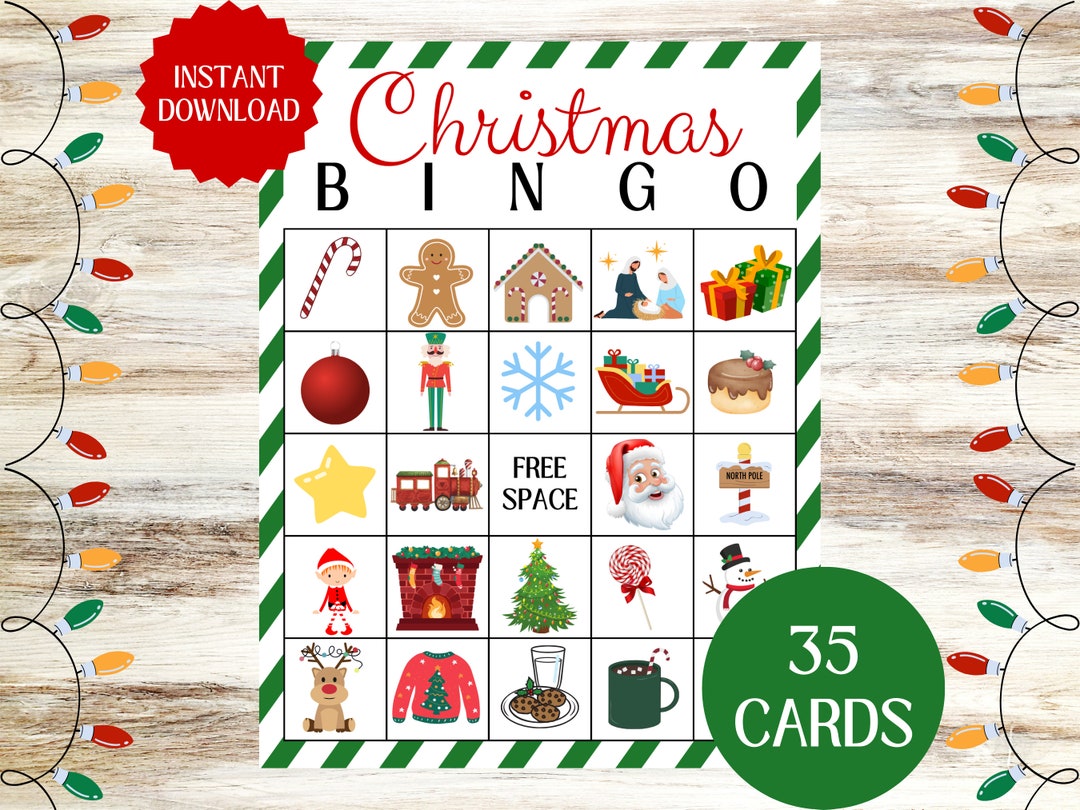 Christmas BINGO Game for Kids and Adults 35 Unique Bingo - Etsy.de