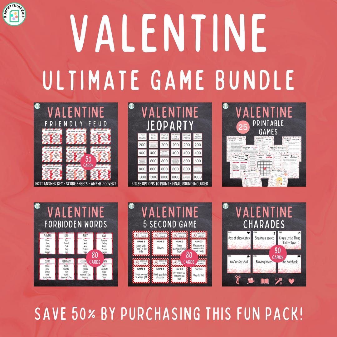 Ultimate Valentine Game Bundle | Printable Valentine Party Games ...