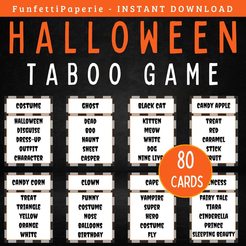 Halloween Taboo Games - Etsy