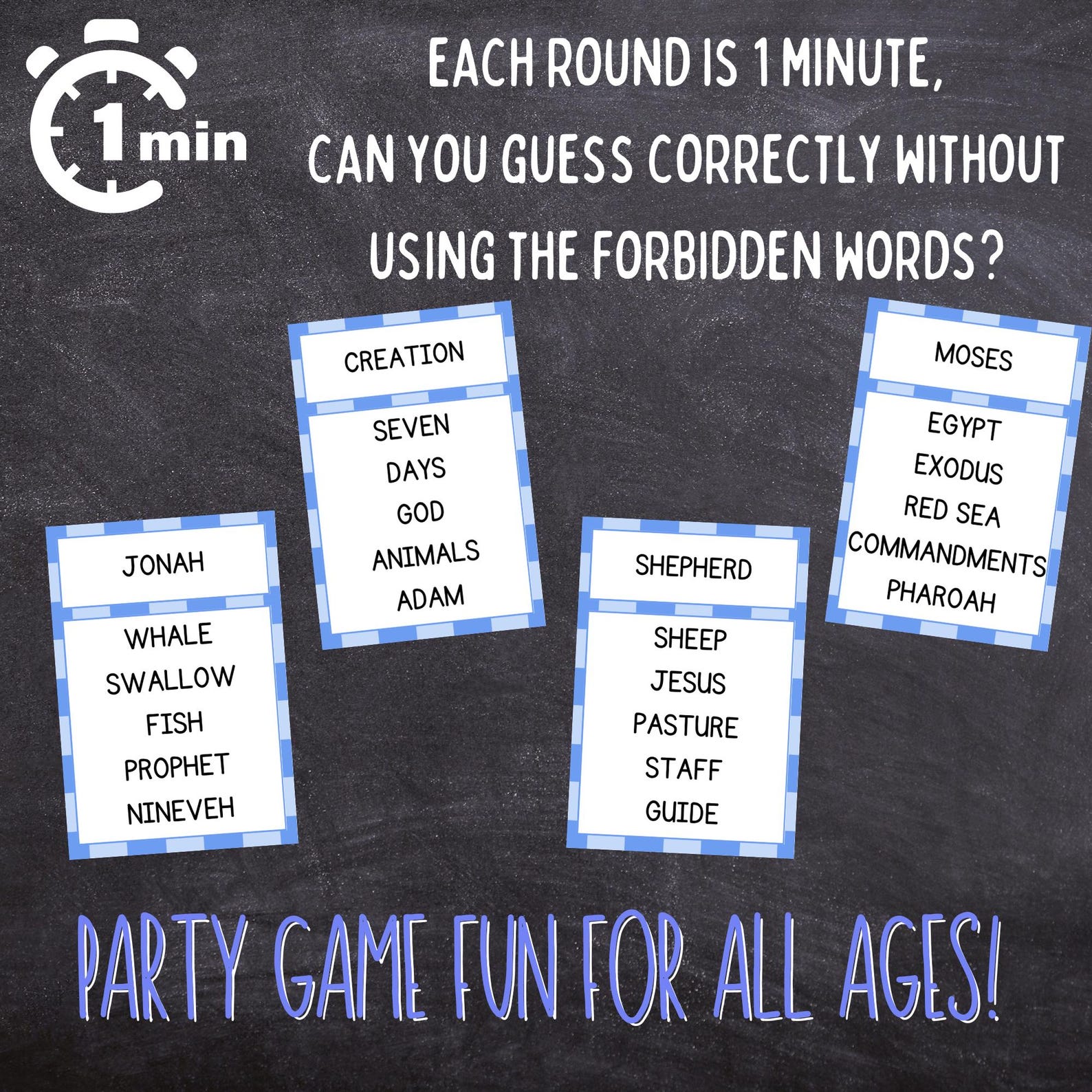 Bible Forbidden Words Game - Easy Group Game for Sunday School Kids ...