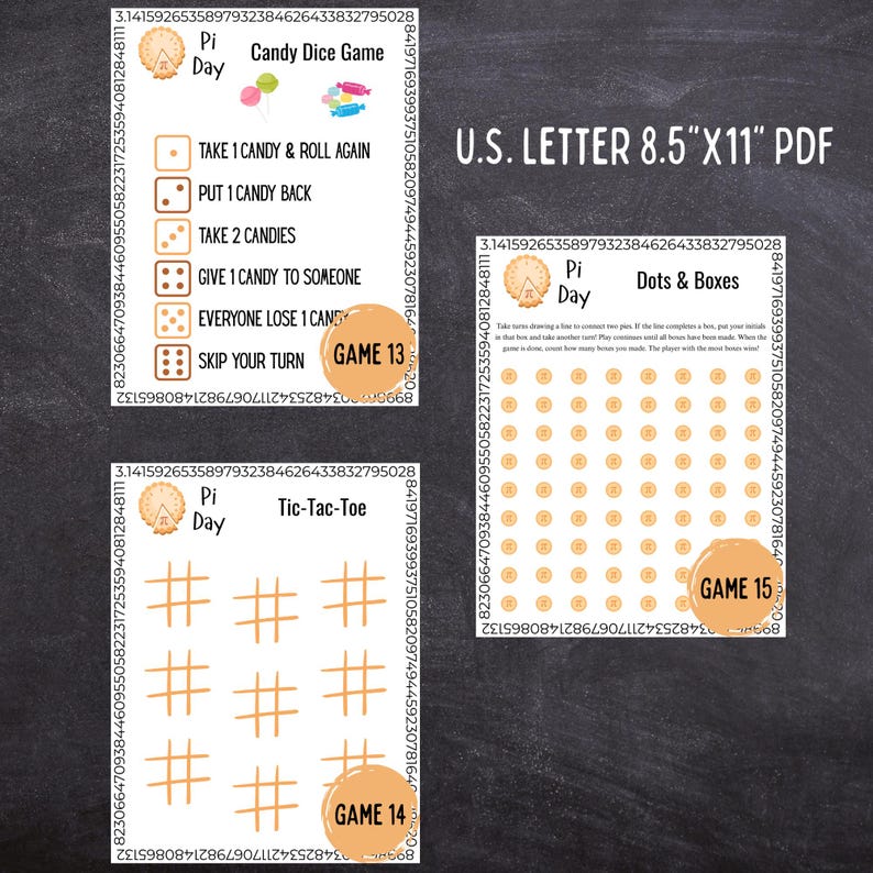 Pi Day Game Bundle - 20 Printable Games for Classroom Parties Easy No ...