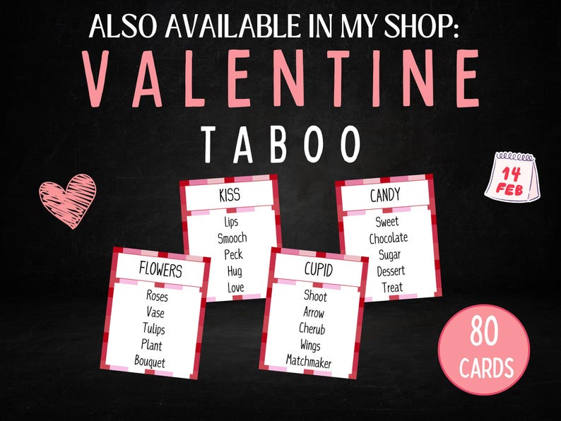 Valentine's Day 5 Second Game, Printable Valentine's Day Game ...