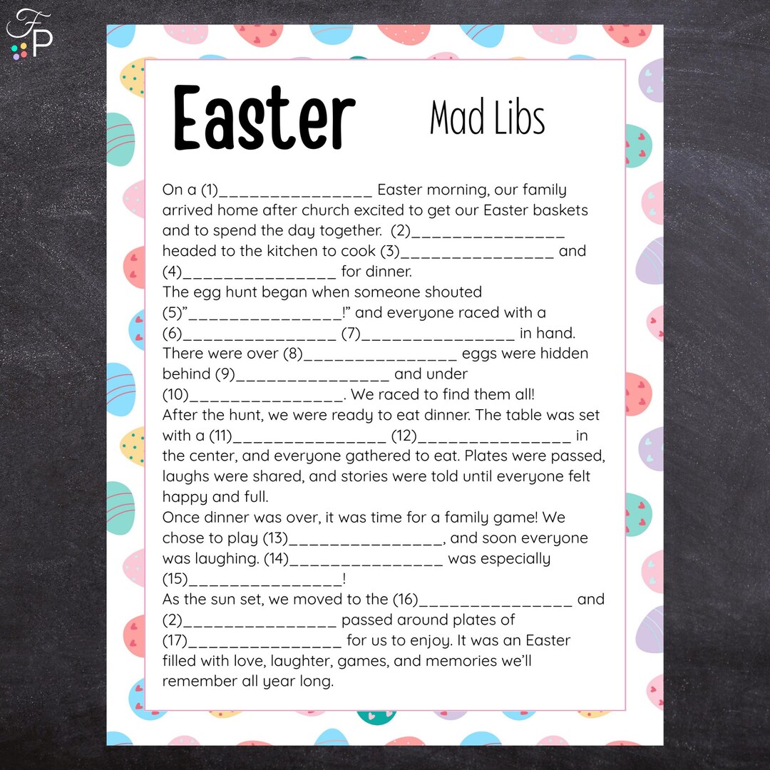 Easter Mad Libs | Printable Easter Party Game for Kids, Adults & Family ...