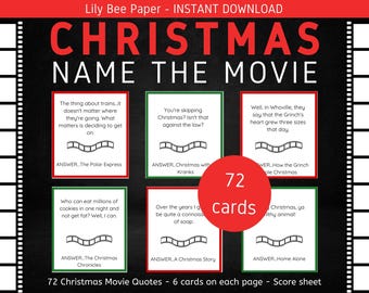 Holiday Movie Trivia Christmas Movie Trivia Game Printable Christmas ...
