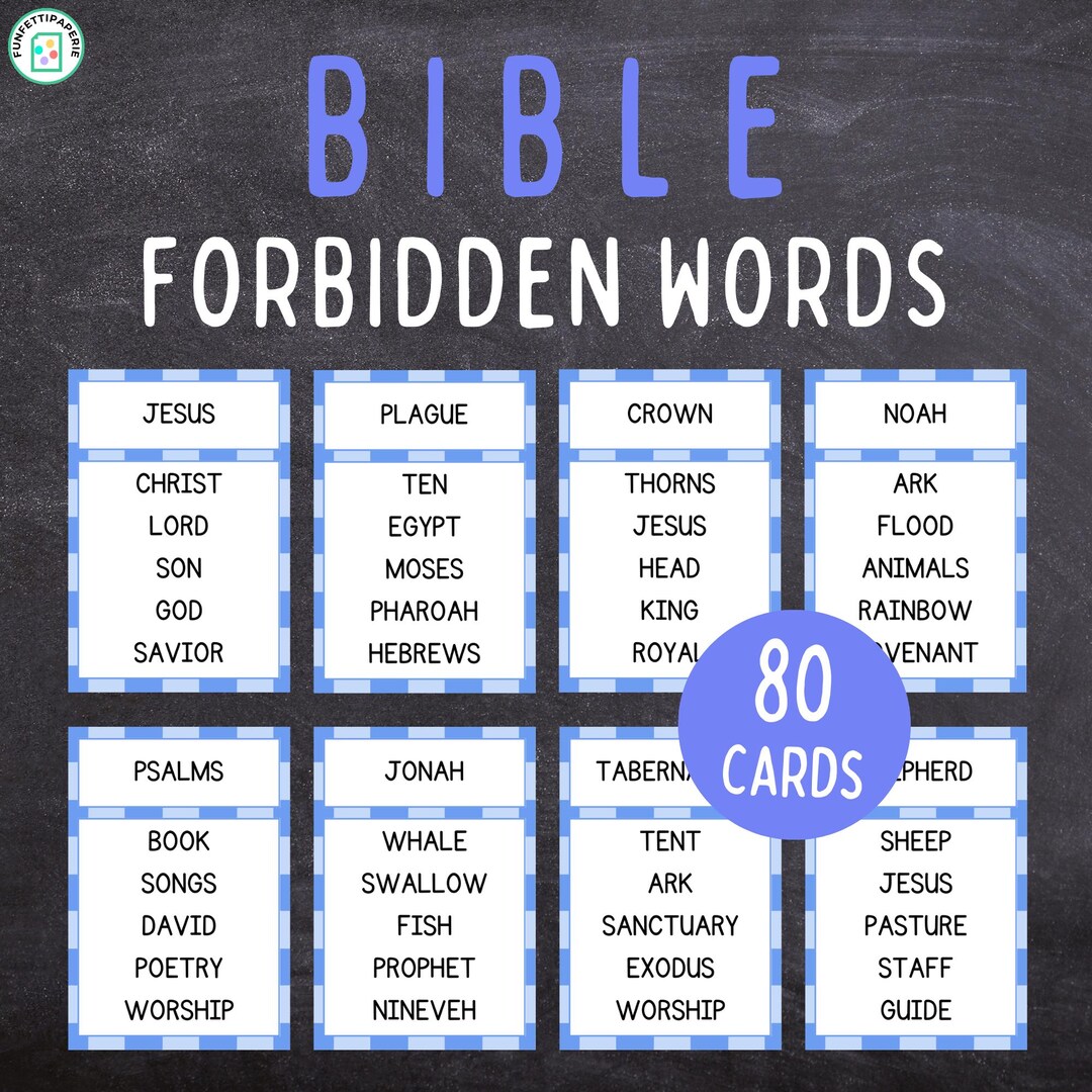 Bible Forbidden Words | Printable Bible Game | Sunday School Activity ...