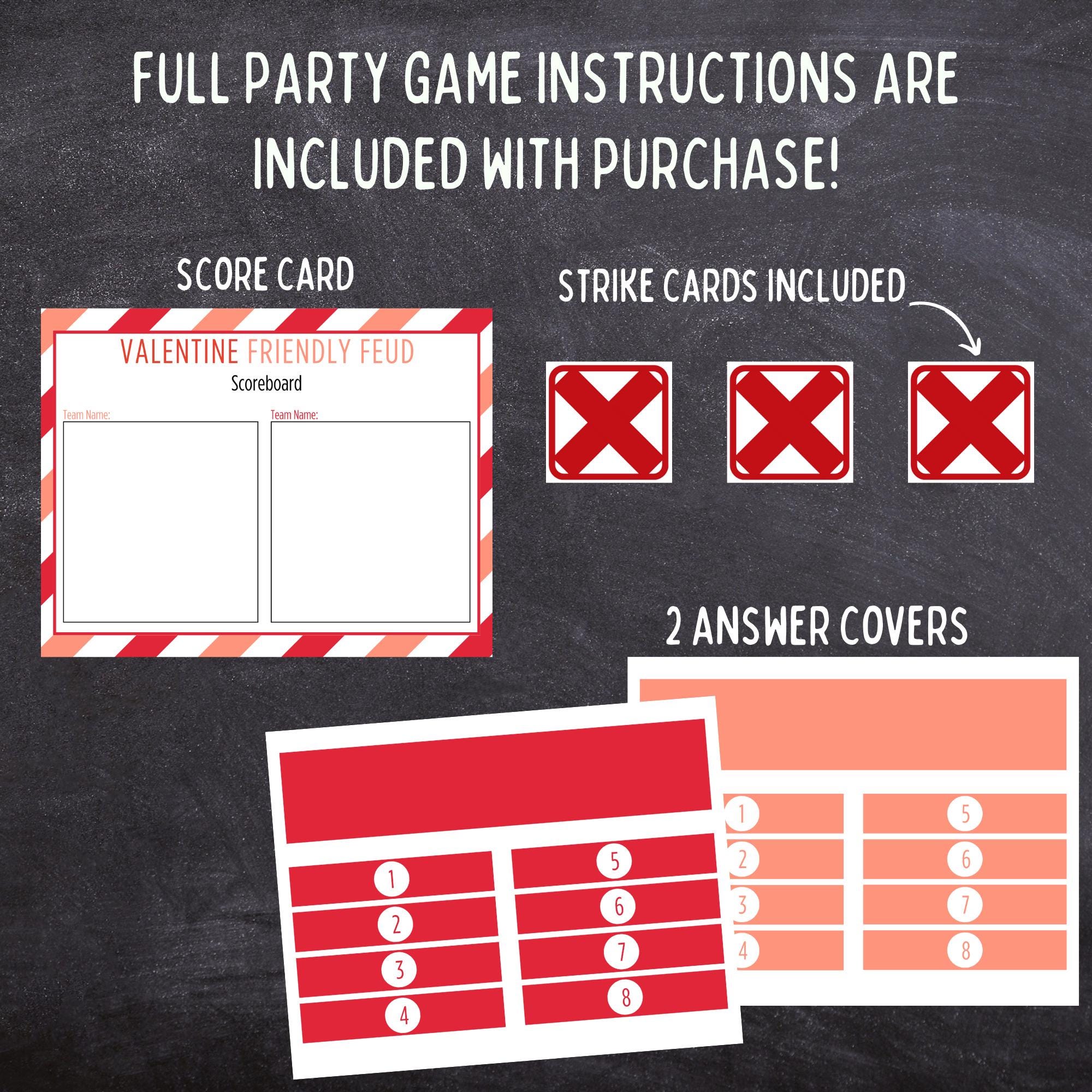 Valentine's Day Friendly Feud | Fun Printable Valentine Party Game for ...