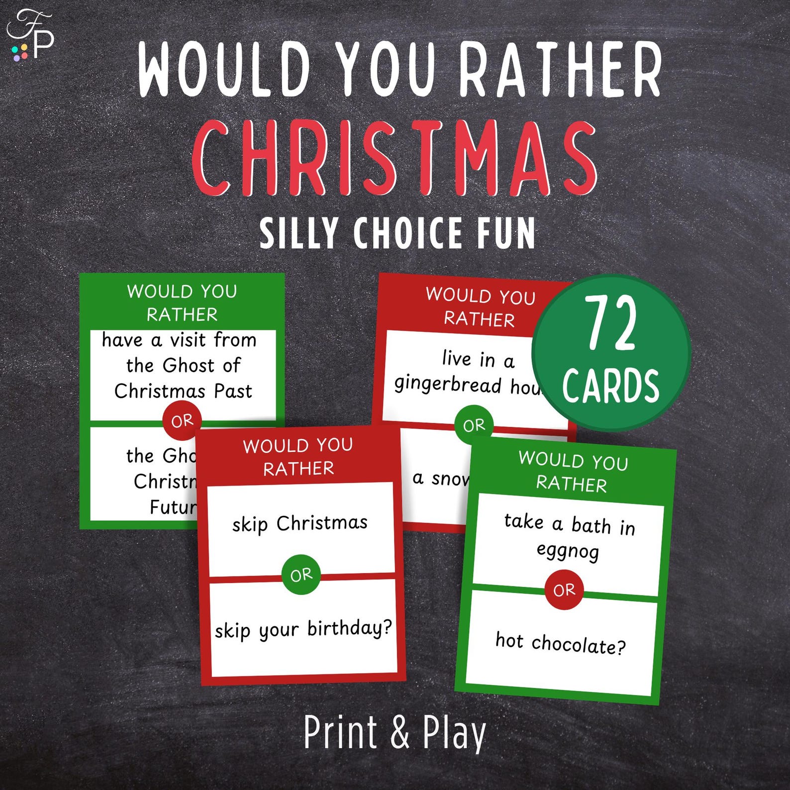 Christmas Would You Rather Game - Silly Choice Fun Holiday Party Game ...