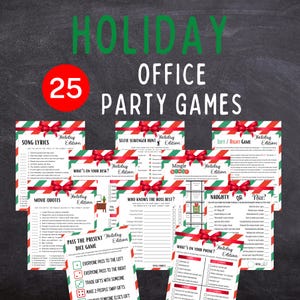 Holiday Office Party Games Bundle | Printable Coworker Christmas Party ...