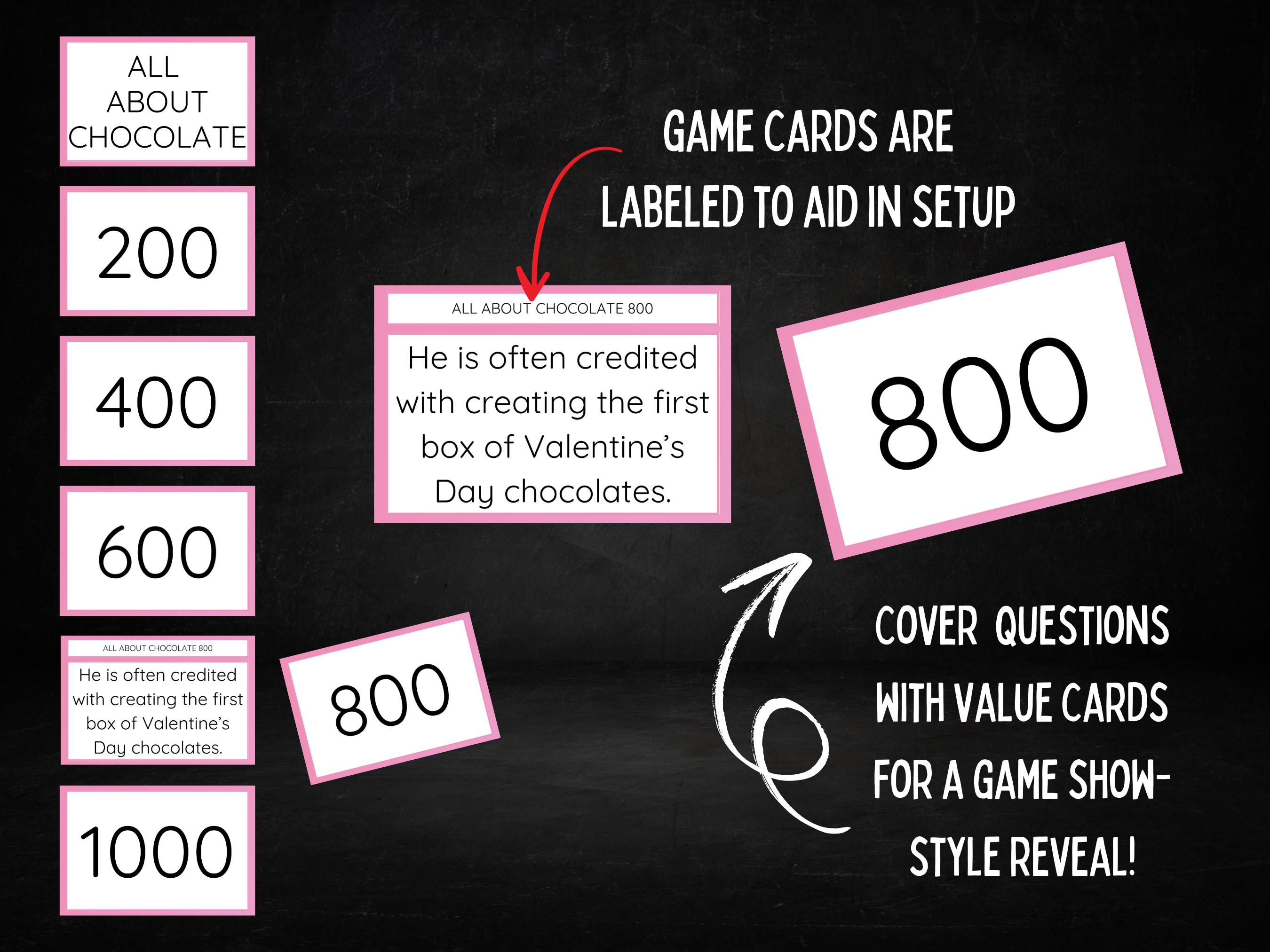 Valentine's Day Jeoparty Game, Printable Valentine Party Game for Teens ...