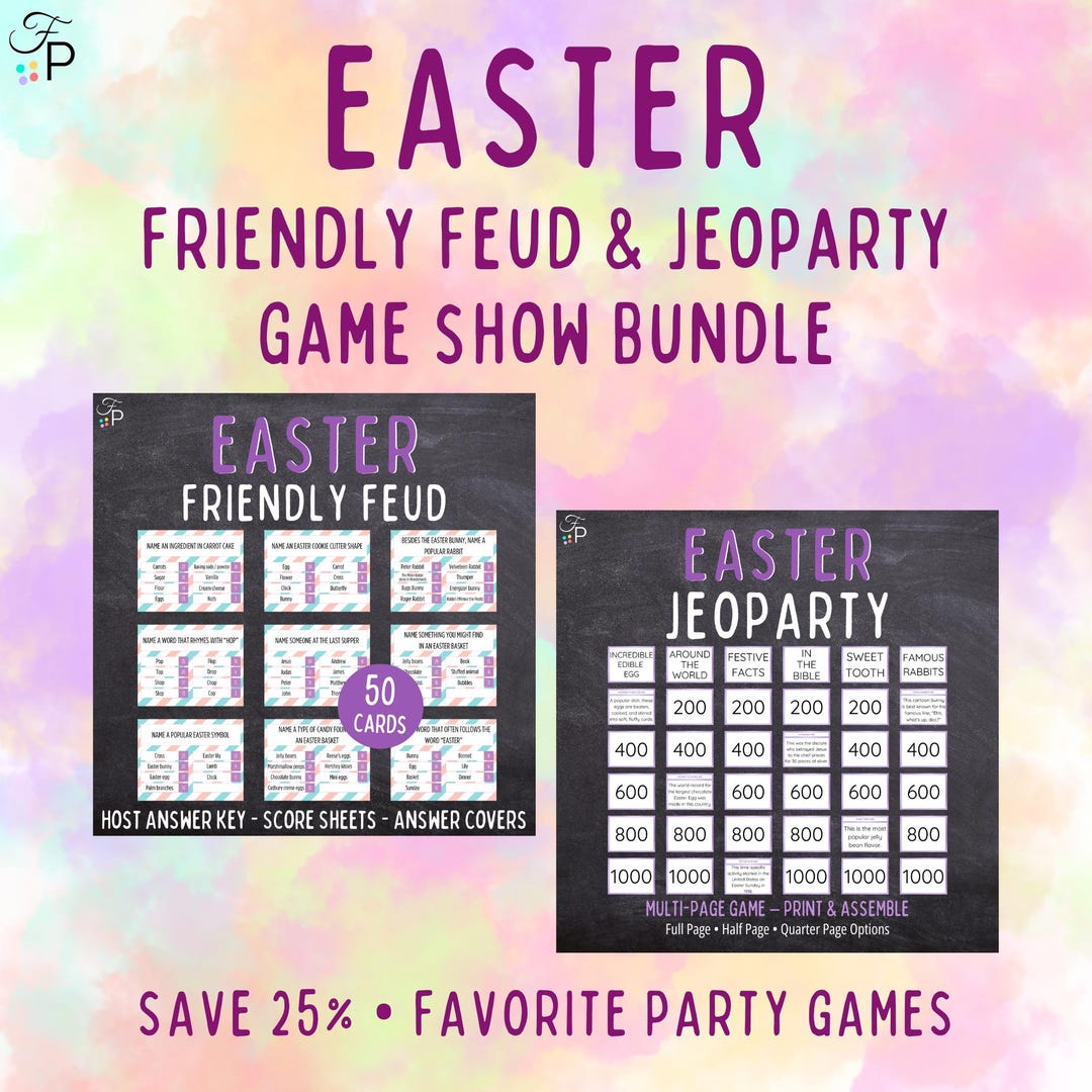 Easter Friendly Feud & Jeoparty Game Show Bundle | Printable Easter ...