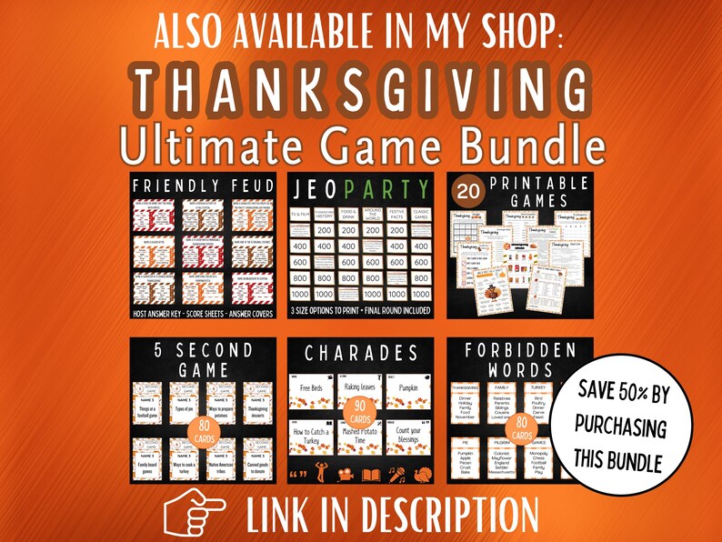Thanksgiving Printable Games | Thanksgiving Game Bundle | Thanksgiving ...