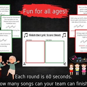 Christmas Finish the Lyrics Printable Christmas Song Game Christmas ...