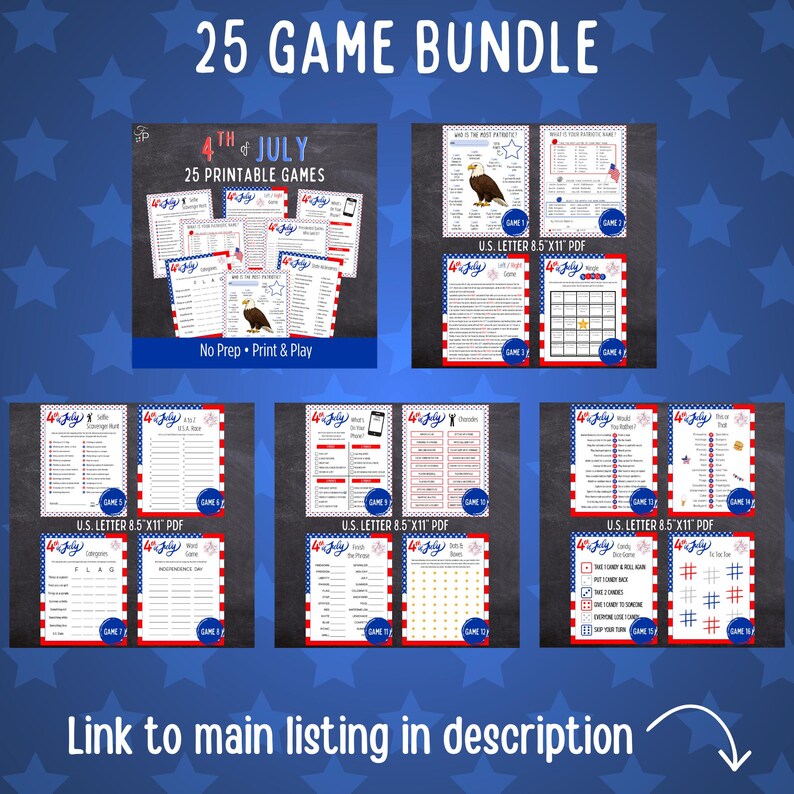 4th of July Party Game Bundle - Patriotic Games for Family Fun & Group ...