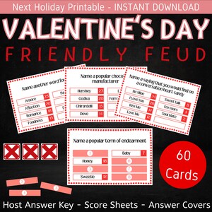 Valentines Day Friendly Feud Printable Valentines Day Party Game ...