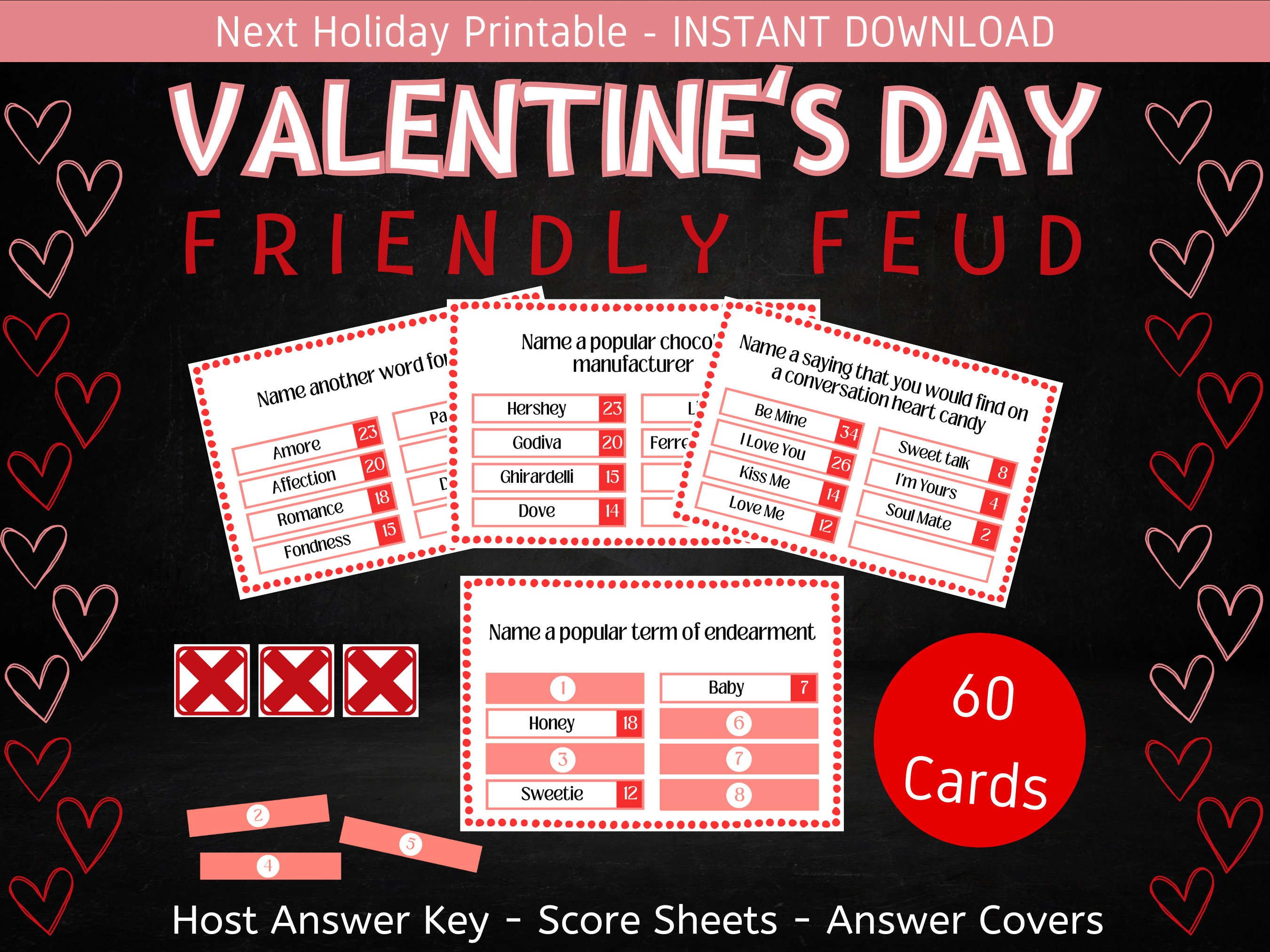 Valentines Day Friendly Feud Printable Valentines Day Party Game ...