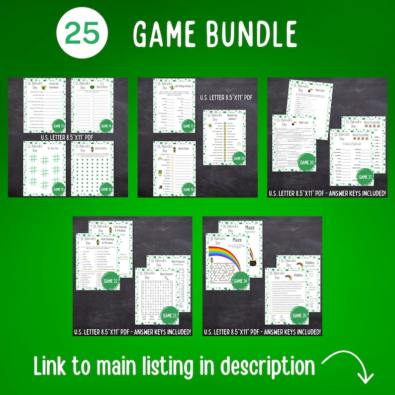 St. Patrick's Day Party Game Bundle | Printable Games & Activities for ...