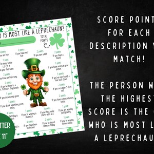 Who is Most Like a Leprechaun, Printable St Patrick's Day Game, St ...