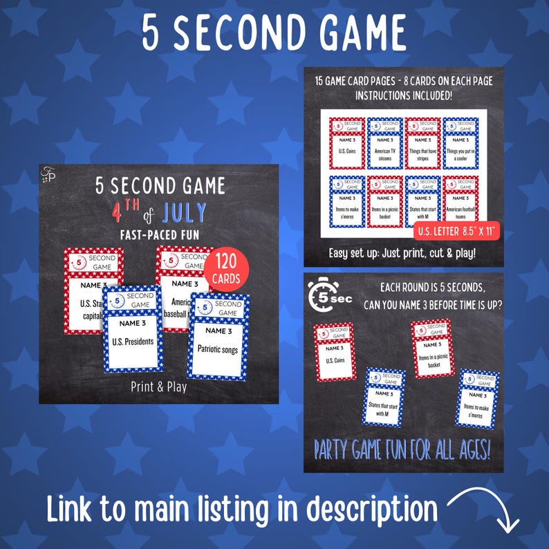 4th of July Party Game Bundle - Patriotic Games for Family Fun & Group ...