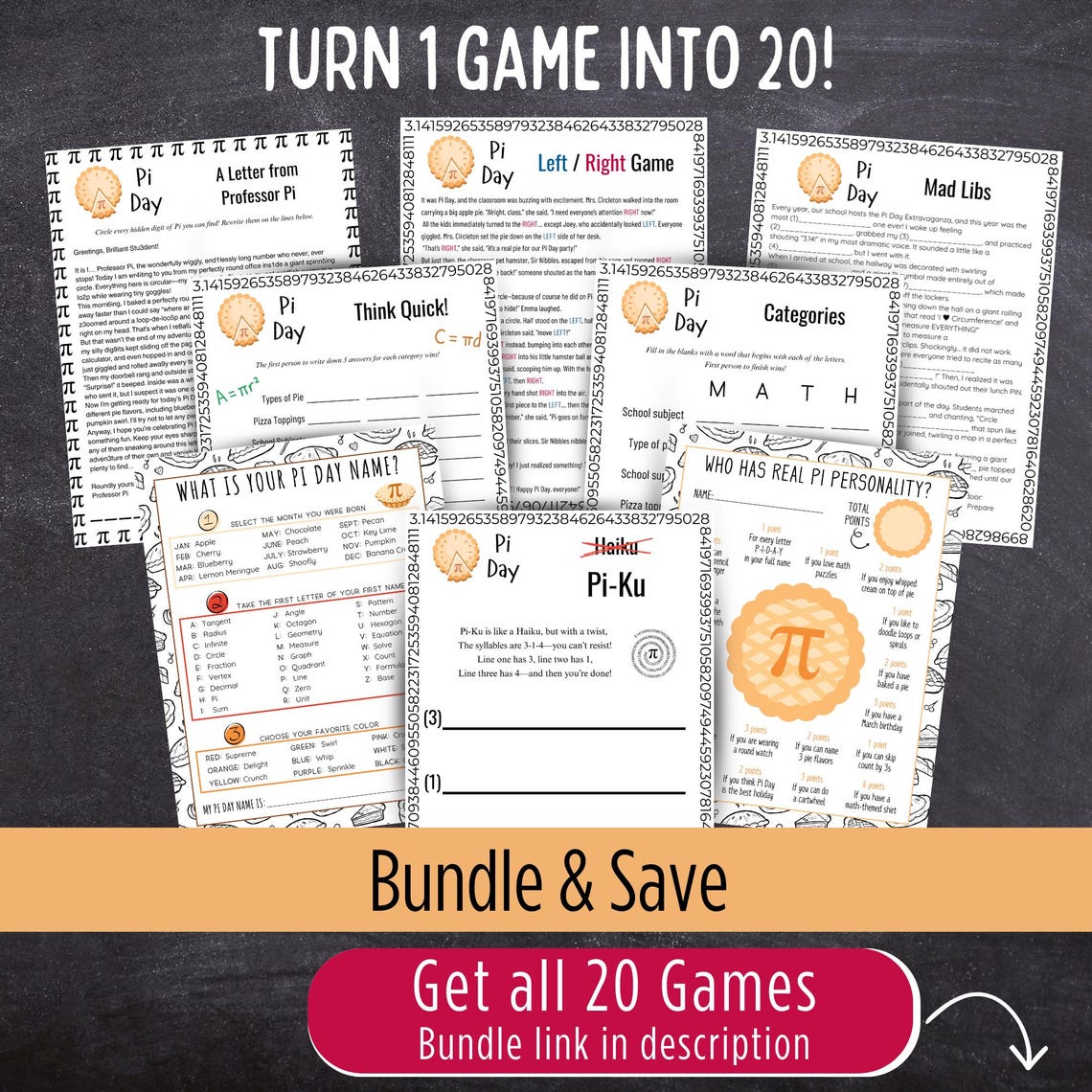 Pi Day Scavenger Hunt - Fun No Prep Printable Game for Kids Classroom ...