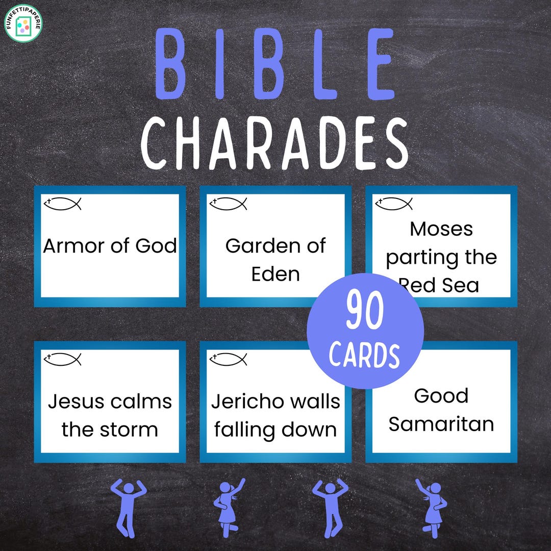 Bible Charades Game | Printable Bible Game for Kids, Adults, Family ...