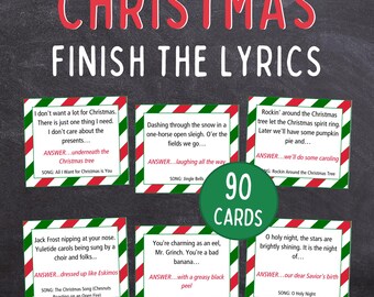 Christmas Finish the Lyrics | Printable Christmas Party Game for Kids ...