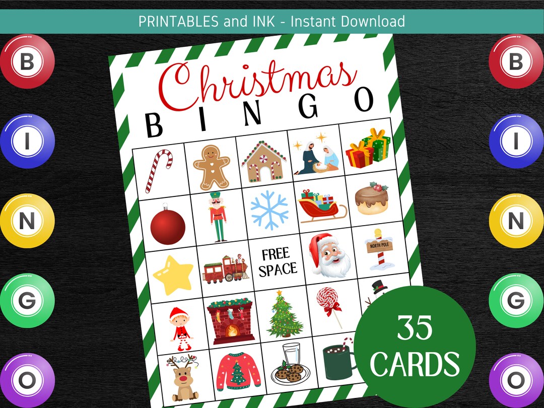 Christmas Bingo Game Printable Holiday Bingo Game - Etsy UK