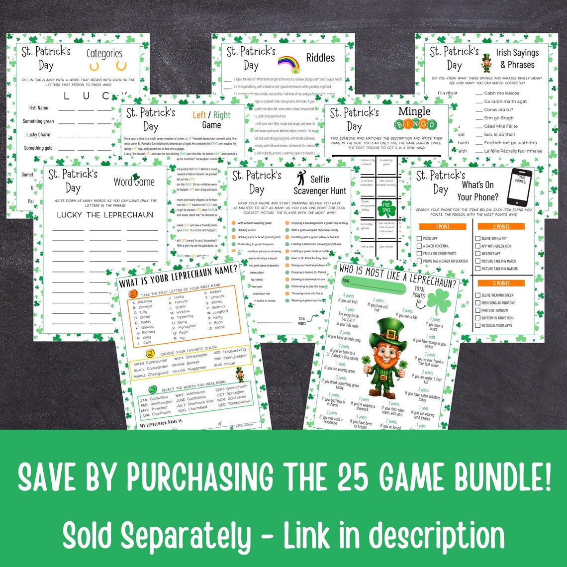 Who is Most Like a Leprechaun | Printable St. Patrick's Day Party Game ...