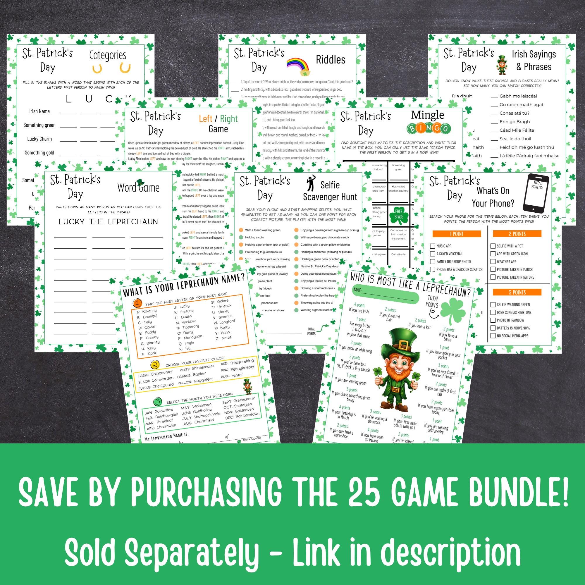 Who is Most Like a Leprechaun | Printable St. Patrick's Day Party Game ...
