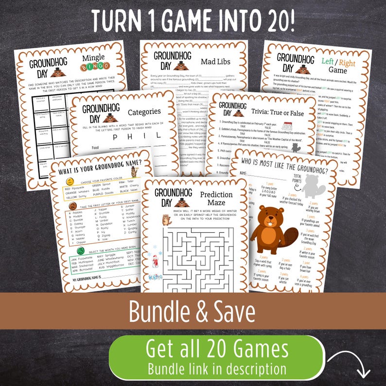 Groundhog Day Scavenger Hunt - Printable Party Game for Kids & Family ...
