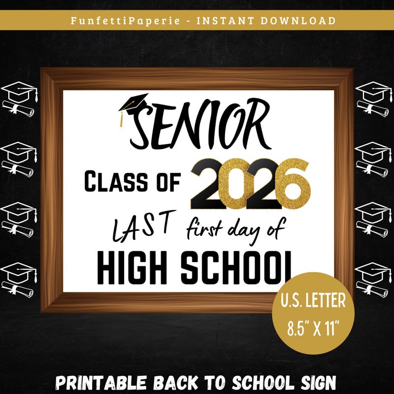 First Day Senior Year Sign - Etsy