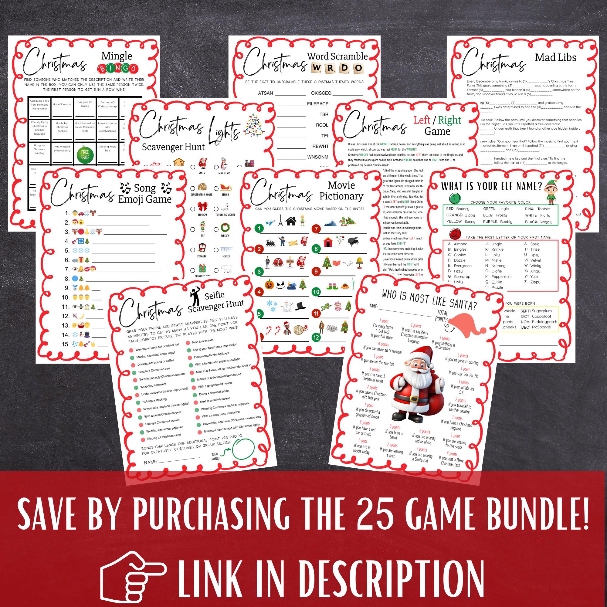 Who is Most Like Santa | Printable Christmas Game | Christmas Game for ...