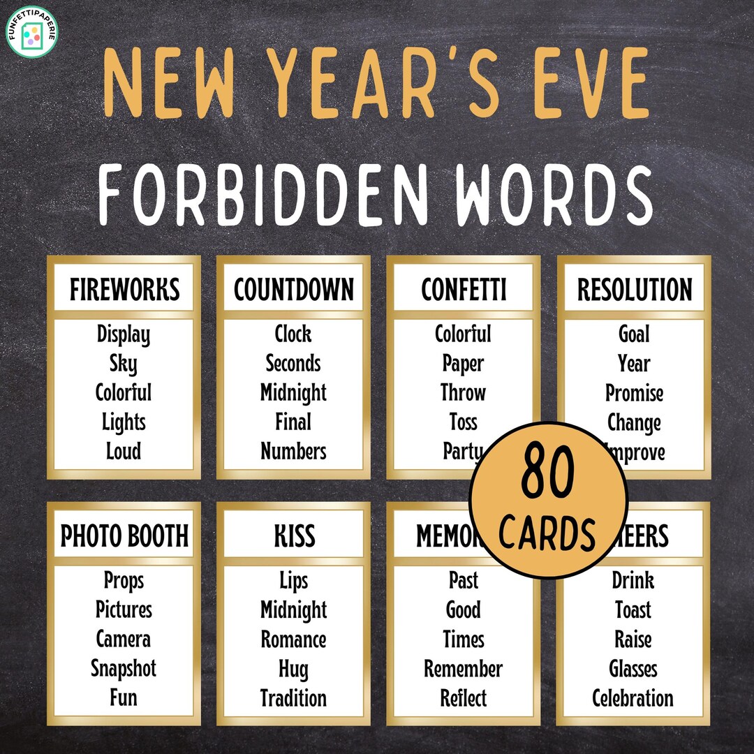 New Year's Eve Forbidden Words | Printable New Year's Game for Kids ...