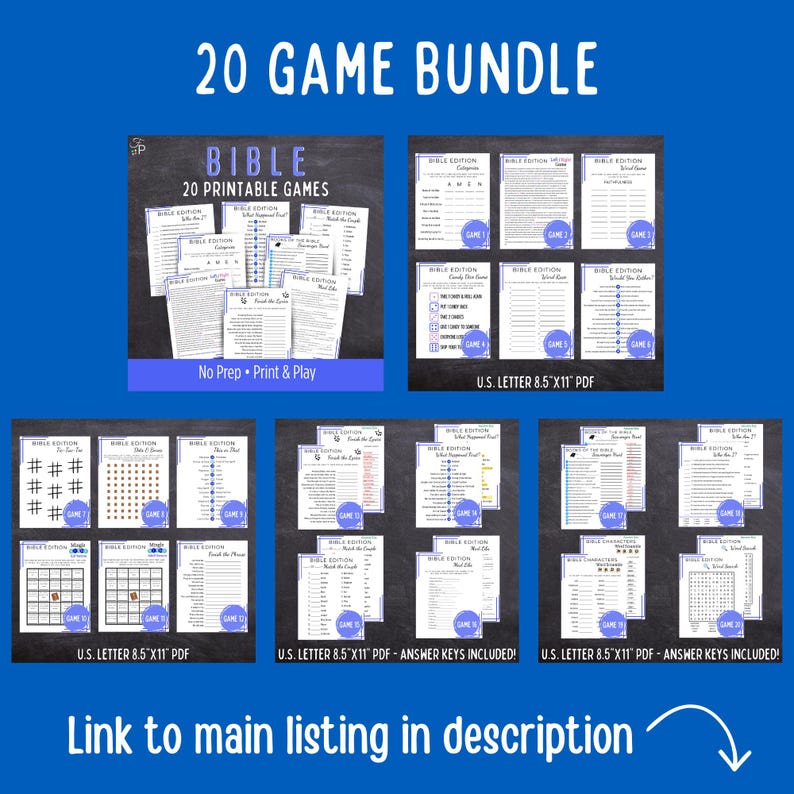 Bible Party Game Bundle - Easy Church Group Games for Kids Teens Adults ...