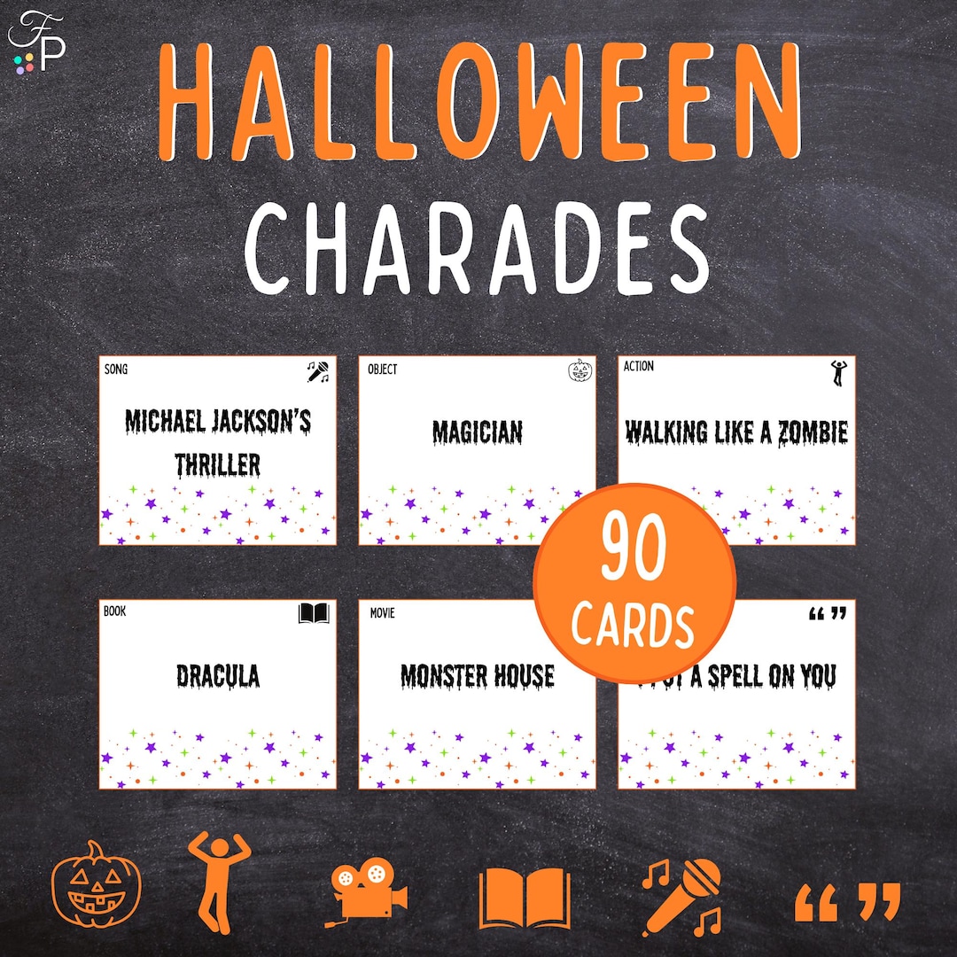 Halloween Charades | Printable Halloween Party Game for Kids, Teens ...