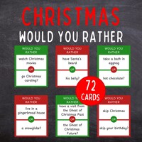 75 Printable Christmas Would You Rather Questions Game for Kids | This ...