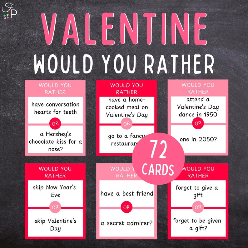 Valentine Would You Rather | Fun Printable Valentine Party Game for ...
