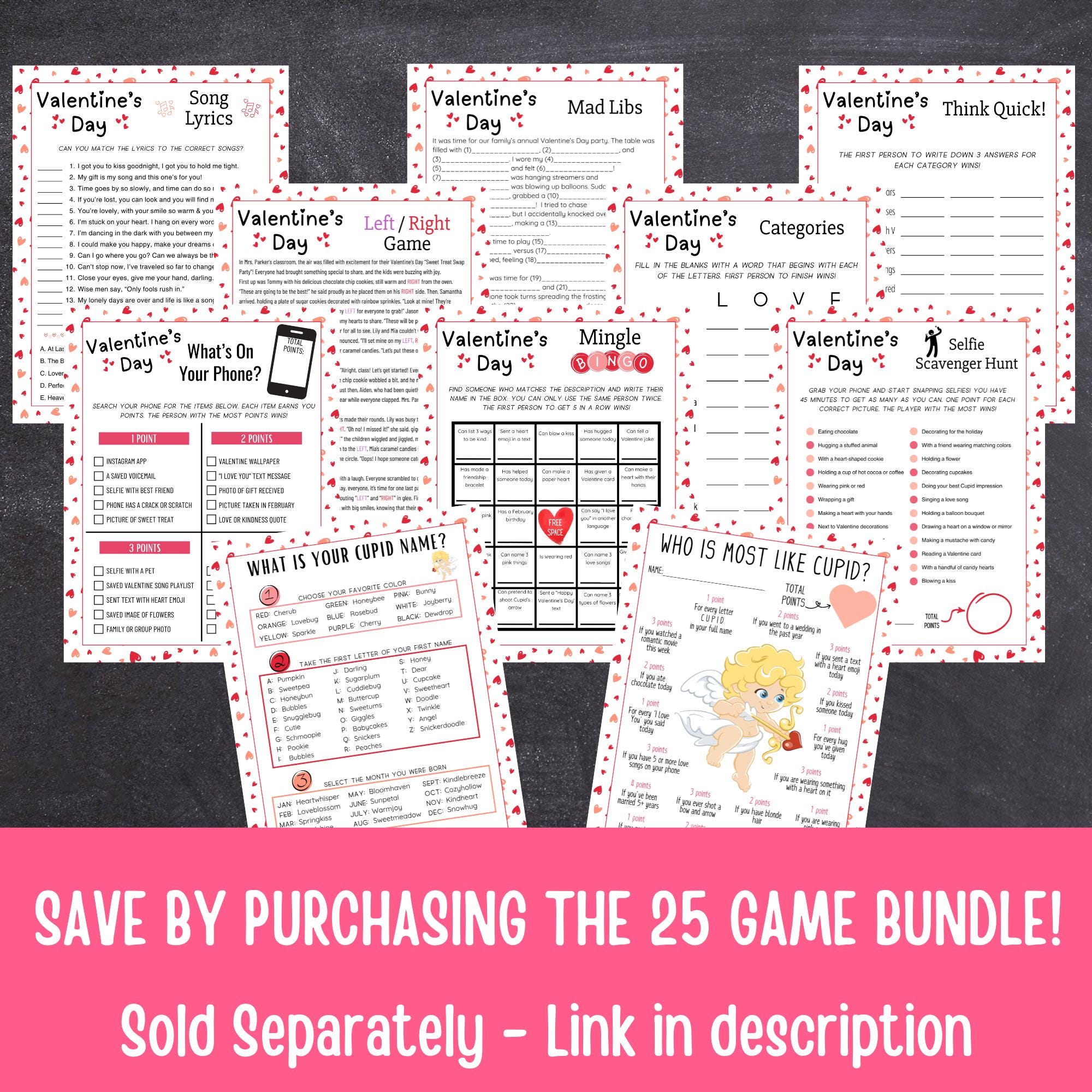 Valentine What's on Your Phone | Printable Party Game | Fun Activity ...