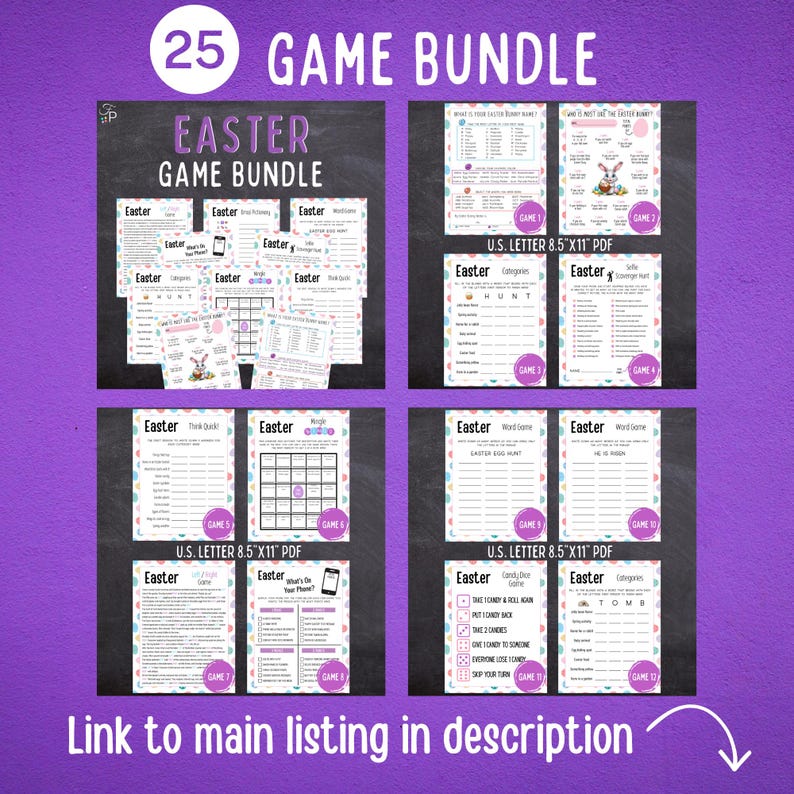 Easter Party Game Bundle | Printable Easter Games & Activities for Kids ...