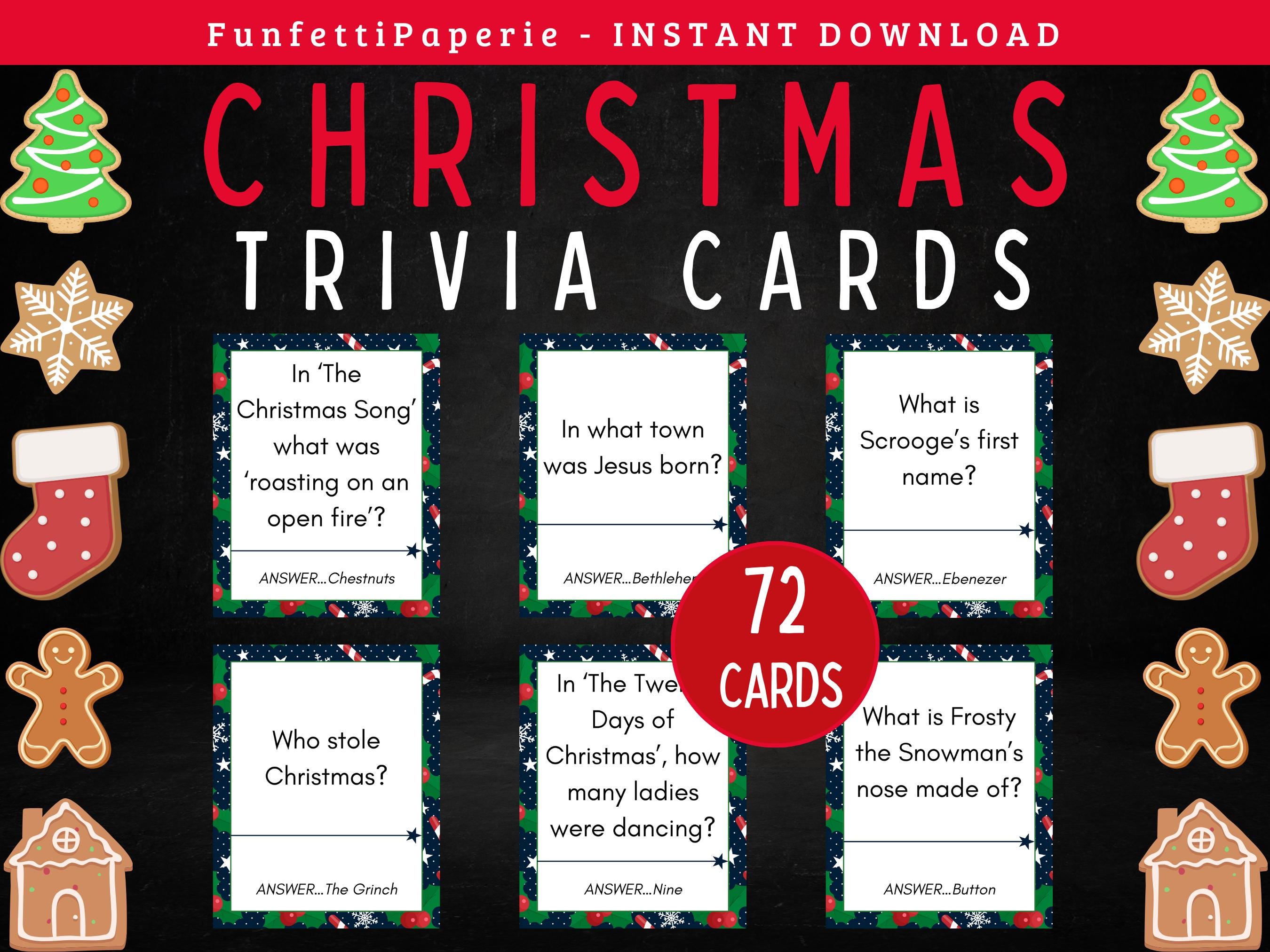 Christmas Trivia Game, Printable Christmas Questions, Christmas Party ...