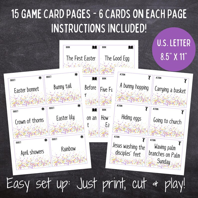 Easter Charades Game | Printable Easter Party Game for Kids, Adults ...
