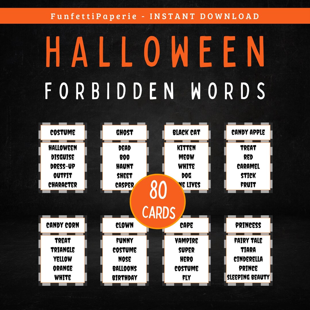 Halloween Forbidden Words: Printable Taboo Game for Kids and Adults ...