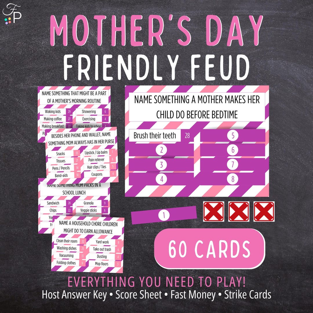Mother's Day Friendly Feud | Printable Mother's Day Brunch Game for ...