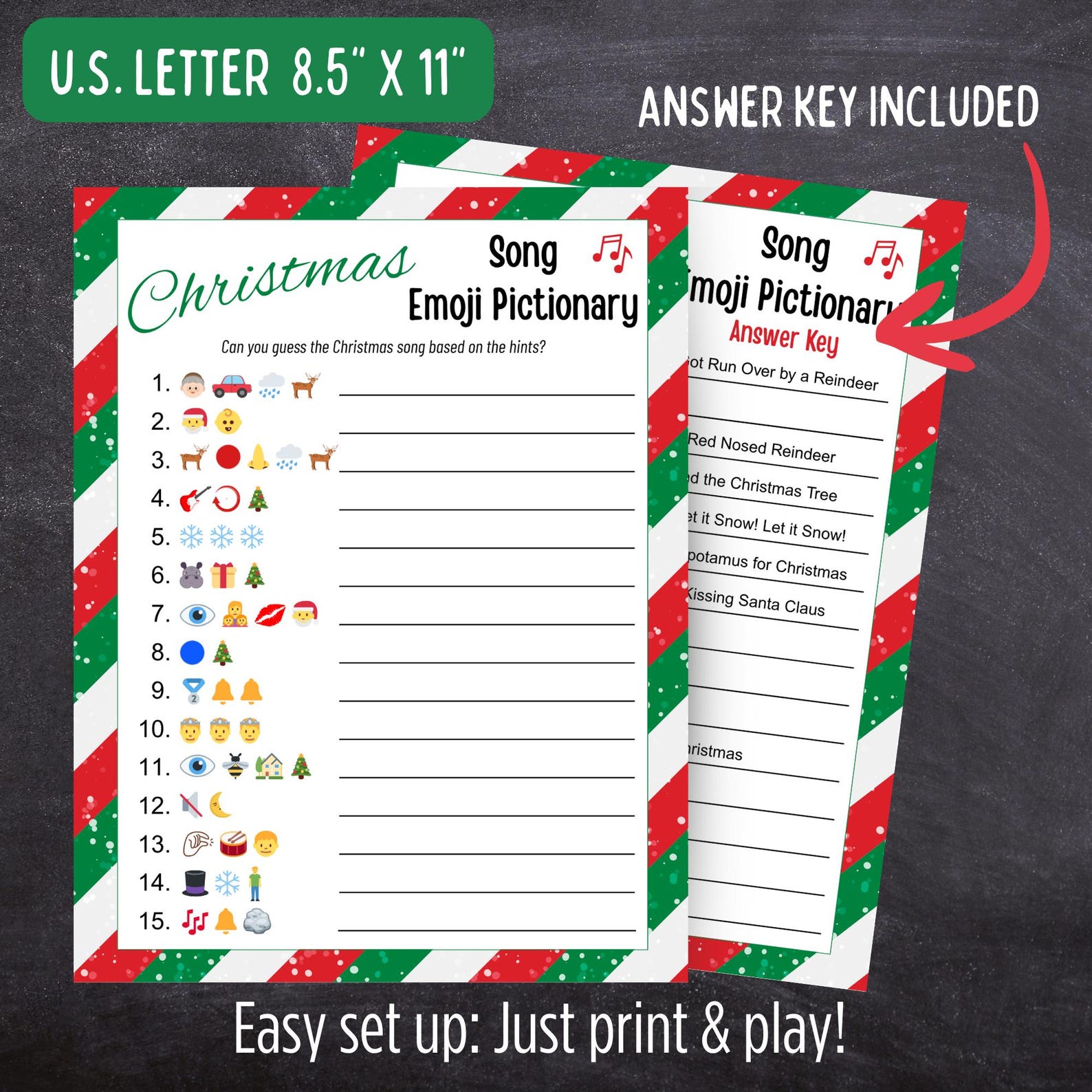 Christmas Song Emoji Pictionary - No Prep Holiday Guessing Game for ...